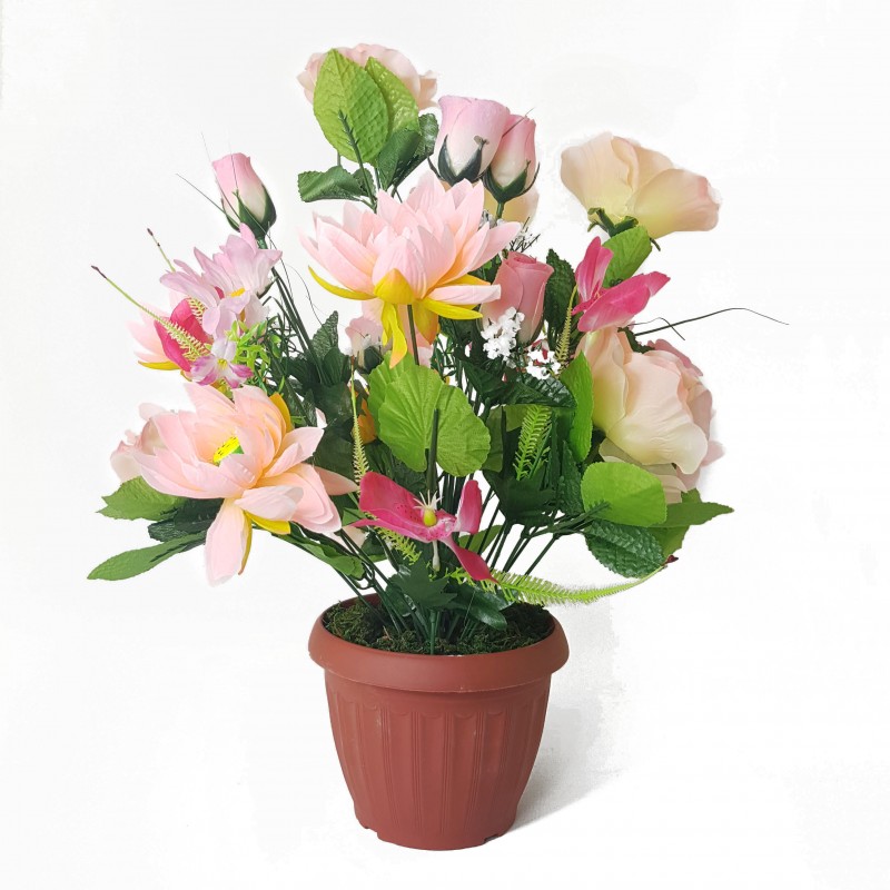 525924P - Fleurs artificielles en pot